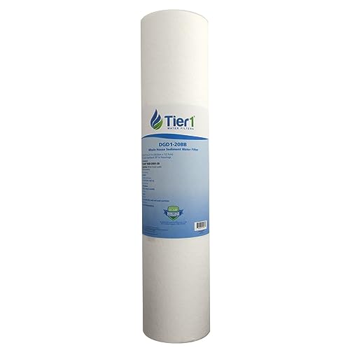 Tier1 1 Micron 20 Inch x 4.5 Inch | Spun Wound Polypropylene Whole House Sediment Water Filter Replacement Cartridge | Compatible with Pentek DGD-2501-20, 155360-43, P1-20BB, Home Water Filter