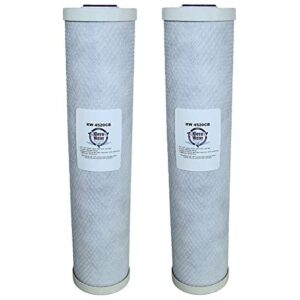 kleenwater filter compatible with pentair pentek ep20-bb, 4.5 x 20 inch carbon block replacement water filter cartridges, set of 2