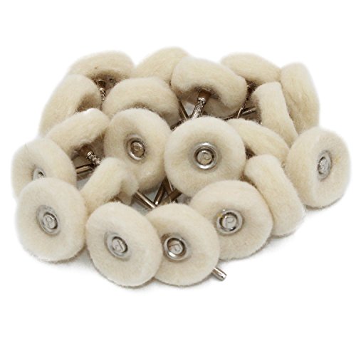 PHYHOO Polishing Wheel Set Mounted Cotton Soft Fine 3/32 Shank Buff Wheels Shank Rotary Tools Accessories Pack of 20 Pieces