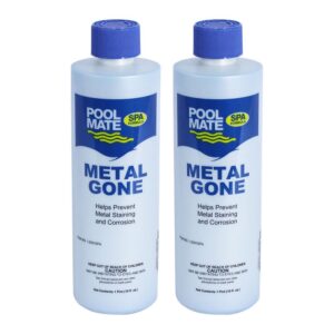 pool mate 1-2501spa-02 metal gone stain remover for spas and hot tubs, 1-pint, 2-pack