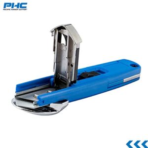 Pacific Handy Cutter S7 Safety Cutter, 3-in-1 Self-Retractable Utility Knife with Fold-Out Film Cutter, Bladeless Tape Splitter, Guard for Safety & Damage Prevention , Blue