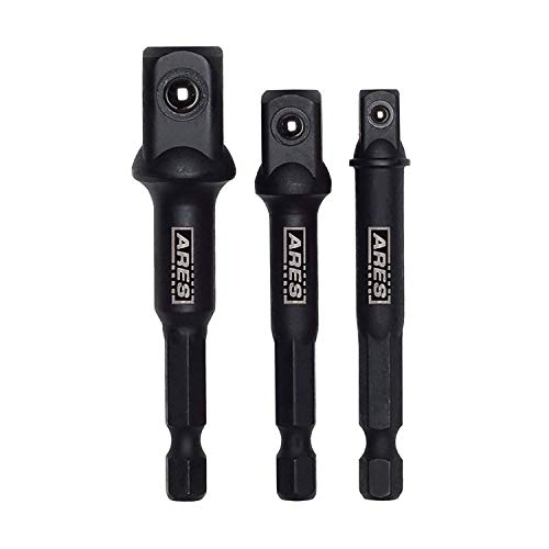 ARES 70000-3-Inch Impact Grade Socket Adapter Set - Turns Impact Drill Driver into High Speed Socket Driver - 1/4-Inch, 3/8-Inch, and 1/2-Inch Drive