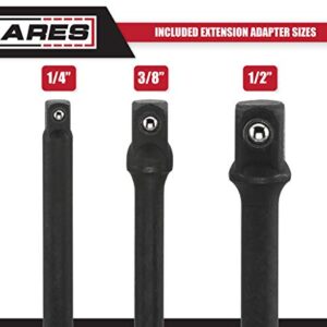 ARES 70000-3-Inch Impact Grade Socket Adapter Set - Turns Impact Drill Driver into High Speed Socket Driver - 1/4-Inch, 3/8-Inch, and 1/2-Inch Drive