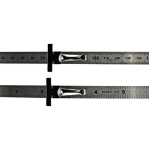 SE Stainless Steel SAE Metric Ruler Set - Stainless Steel Precision Ruler Measuring Tool - Detachable Clips - Set of 2 Pcs - 925PSR-2