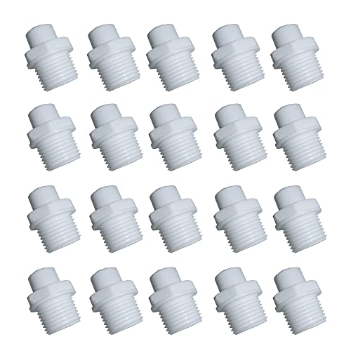 Malida 1/2" Thread Male to 1/4" Push Fit Tube Quick Connect for RO Reverse Osmosis (20)