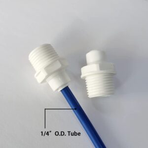 Malida 1/2" Thread Male to 1/4" Push Fit Tube Quick Connect for RO Reverse Osmosis (20)