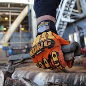 Ironclad KONG SDX2-05-XL Original Oil & Gas Safety Impact Gloves, X-Large, Orange