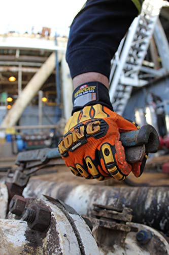 Ironclad KONG SDX2-05-XL Original Oil & Gas Safety Impact Gloves, X-Large, Orange