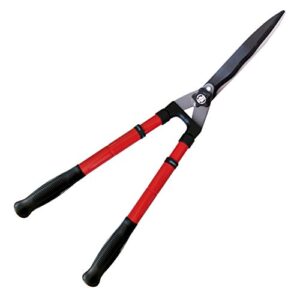 tabor tools b212a telescopic hedge shears with wavy blade and extendable steel handles. extendable manual hedge clippers for trimming borders, boxwood, and tall bushes.