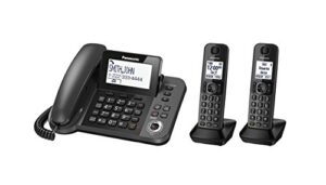 panasonic kx-tg572sk dect 6.0 plus corded / cordless combo phone system with 2 cordless handsets (plus one corded handset) (renewed)