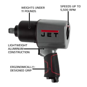 JET JAT-105, 3/4-Inch Aluminum Impact Wrench, 1500 ft-lbs, 5500 RPM (505105)