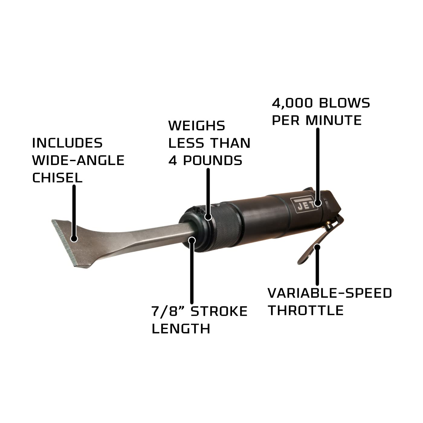 JET JAT-820 Pneumatic Flux Chipper (505820)