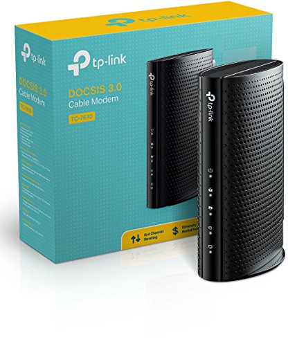 TP-Link TC-7610 DOCSIS 3.0 (8x4) Cable Modem. Max Download Speeds Up to 343Mbps. Certified for Comcast XFINITY, Spectrum, Cox, and more. Separate Router is Needed for Wi-Fi