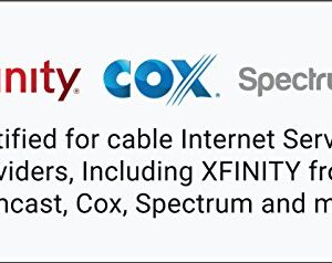 TP-Link TC-7610 DOCSIS 3.0 (8x4) Cable Modem. Max Download Speeds Up to 343Mbps. Certified for Comcast XFINITY, Spectrum, Cox, and more. Separate Router is Needed for Wi-Fi