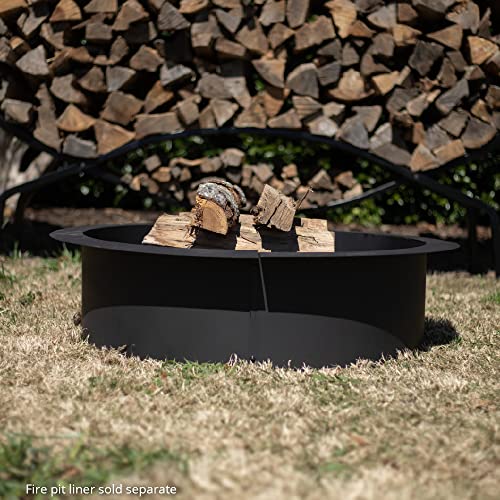 TITAN GREAT OUTDOORS Round 36.5in Fire Pit Grate, Heavy Duty 1/2in Steel Elevated Log Wood Pit Grate, Burning Fireplace and Firepits