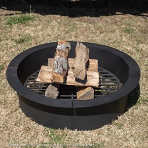 TITAN GREAT OUTDOORS Round 36.5in Fire Pit Grate, Heavy Duty 1/2in Steel Elevated Log Wood Pit Grate, Burning Fireplace and Firepits