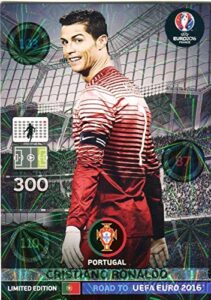 2016 panini adrenalyn road to uefa euro france exclusive cristiano ronaldo limited edition mint! rare card imported from europe! shipped in ultra pro top loader to protect it!