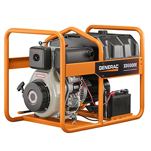 Generac 6864 XD5000E 5000-Watt Diesel-Powered Portable Generator - Ideal for Emergency Backup Power and Job Sites - Reliable Power for Demanding Applications - CARB Compliant