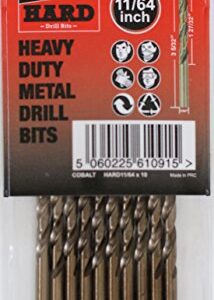 TTP HARD Drills Bits 11/64-Inch, 10 X Imperial Drill Bits Cobalt for Drilling Harder Metals Stainless Chrome Aluminum Cast Iron