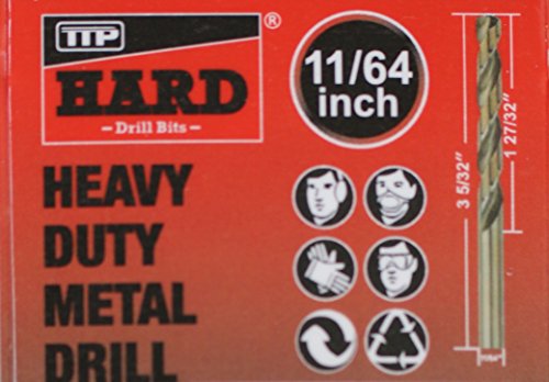 TTP HARD Drills Bits 11/64-Inch, 10 X Imperial Drill Bits Cobalt for Drilling Harder Metals Stainless Chrome Aluminum Cast Iron