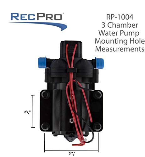 RecPro RV Water Pump 3.0 GPM| Compatible with Shurflo 4008-101-A65 | 12V Water Pump | Self-Prime | Camper Water Pump | RV Plumbing (1 Pump)