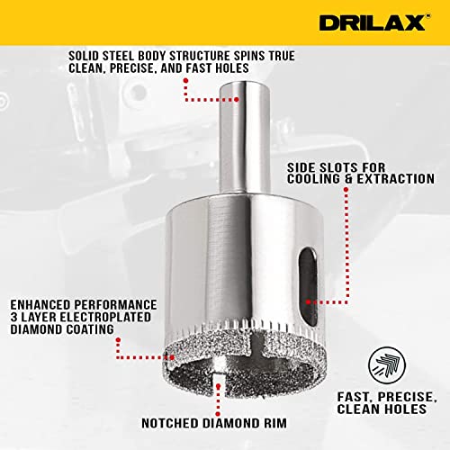 1 1/4 Inch Diamond Drill Bit Tile Hole Saw Ceramic Porcelain Quartz Granite Glass Fish Tank Kitchen Bathroom Shower Faucet Installation 1.25 Inches Single Pack