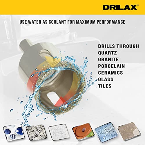 1 1/4 Inch Diamond Drill Bit Tile Hole Saw Ceramic Porcelain Quartz Granite Glass Fish Tank Kitchen Bathroom Shower Faucet Installation 1.25 Inches Single Pack