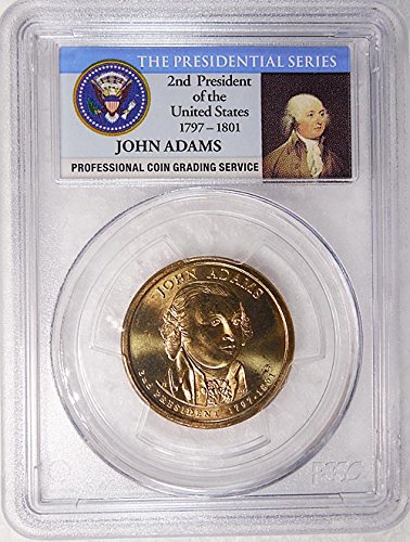 2007 P Pos. B John Adams Presidential Dollar PCGS MS 65 FDI Presidential Label Holder