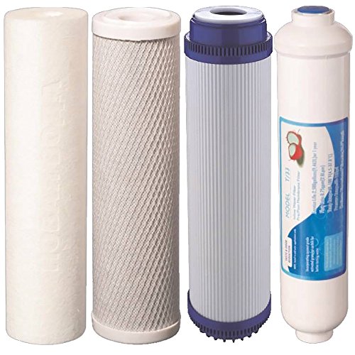 Reverse Osmosis Replacement Water Filters 4 pc RO Cartridges Sediment, GAC, CTO