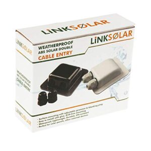 Link Solar Weatherproof ABS Solar Double Cable Entry Gland for All Cable Types 2mm² to 6mm² for Solar Project on Rv, Campervan, Boat