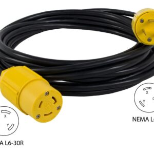 Conntek L630PR-010 30 Amp Locking Extension Cord, 250V Black