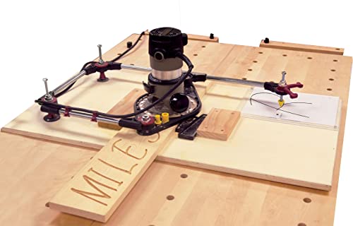 Milescraft 1221 Pantograph PRO - Complete Tracing Routing System for Custom Made Wood Signs, Black