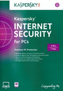 kaspersky internet security 3 pc, 1 year, factory sealed cd/dvd