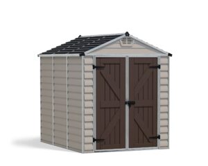 palram - canopia skylight 6' x 8' storage shed - tan