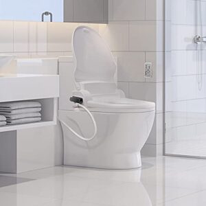 SmartBidet SB-1000 Electric Bidet Seat for Elongated Toilets with Remote Control- Electronic Heated Toilet Seat with Warm Air Dryer and Temperature Controlled Wash Functions (White)