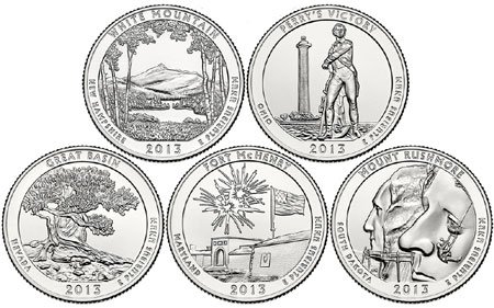 2013 P National Parks Set (5 Coins) Uncirculated