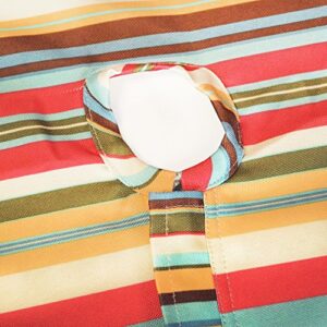 DII Indoor/Outdoor Tabletop Collection Multi-use, Machine Washable, Striped, Tablecloth, 60" Round w/Zipper, Summer Print