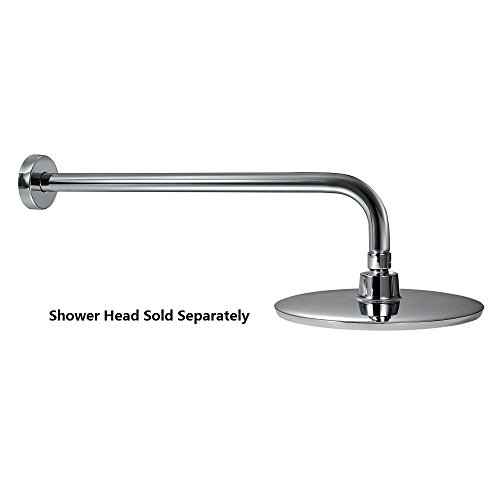 Purelux Shower Arm Extension Extra Long Water Outlet PJ1001 with Flange Made of Stainless Steel, Chrome finish 16 Inches