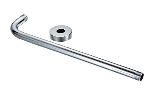 Purelux Shower Arm Extension Extra Long Water Outlet PJ1001 with Flange Made of Stainless Steel, Chrome finish 16 Inches