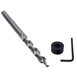 AUTOTOOLHOME 3/8" drill bit with Depth Stop Collar 6.5" Length Replacement Twist Step for Manual pocket hole Jig Master System