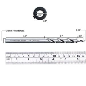 AUTOTOOLHOME 3/8" drill bit with Depth Stop Collar 6.5" Length Replacement Twist Step for Manual pocket hole Jig Master System