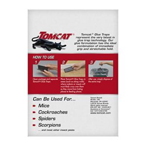 Tomcat Mouse Trap with Immediate Grip Glue for Mice, Cockroaches, Spiders, and Scorpions, Ready-To-Use, 4 Traps