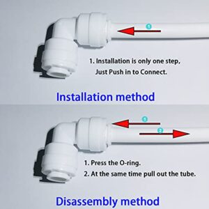 Malida Elbow 1/2" Male Thread Adapter to 1/4" OD tube Quick Connect RO Water Filter Quick Connect Fitting,Pack of 5