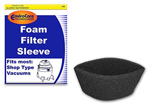 EnviroCare Replacement Vacuum Foam Filter Sleeve Made to fit Shop Vac and Most Wet/Dry Vacuums