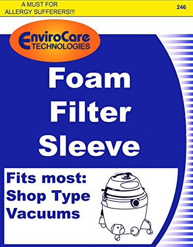 EnviroCare Replacement Vacuum Foam Filter Sleeve Made to fit Shop Vac and Most Wet/Dry Vacuums