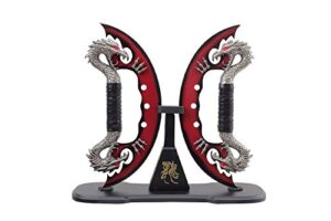 wuu jau h-7035-rd dual fantasy dragon knife display, 11", red