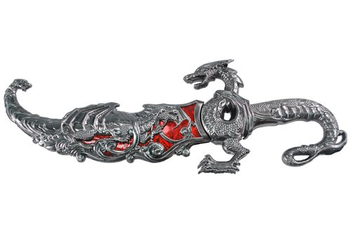 Wuu Jau H-855-RD Dragon Display Dagger, 17.5", Red