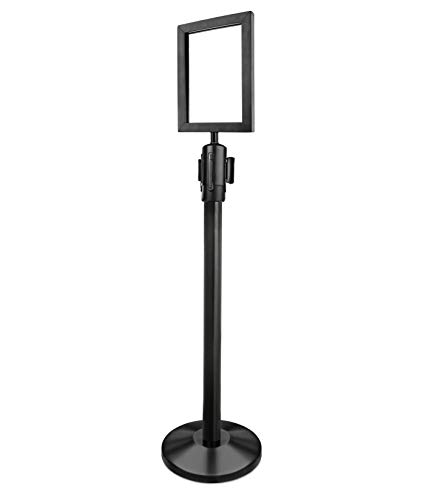 New Star Foodservice 54729 Commercial-Grade Stanchion Top Sign Frames, Black, Sign Sold Separately (Fits 2.5-Inch Post Diameter)