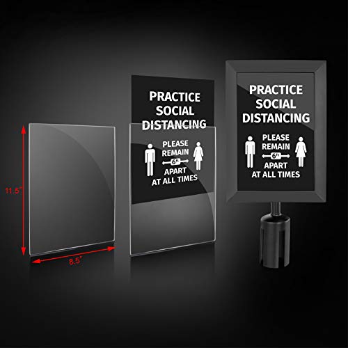 New Star Foodservice 54729 Commercial-Grade Stanchion Top Sign Frames, Black, Sign Sold Separately (Fits 2.5-Inch Post Diameter)