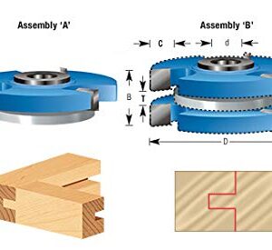 Amana Tool - SC577 Carbide Tipped 3-Wing Tongue & Groove Reversible Stile & Rail 2-13/32 x